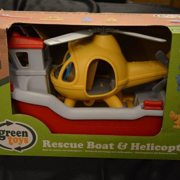Green Toys | Toys | Green Toys Rescue Boat Helicopter 4 Pieces ...